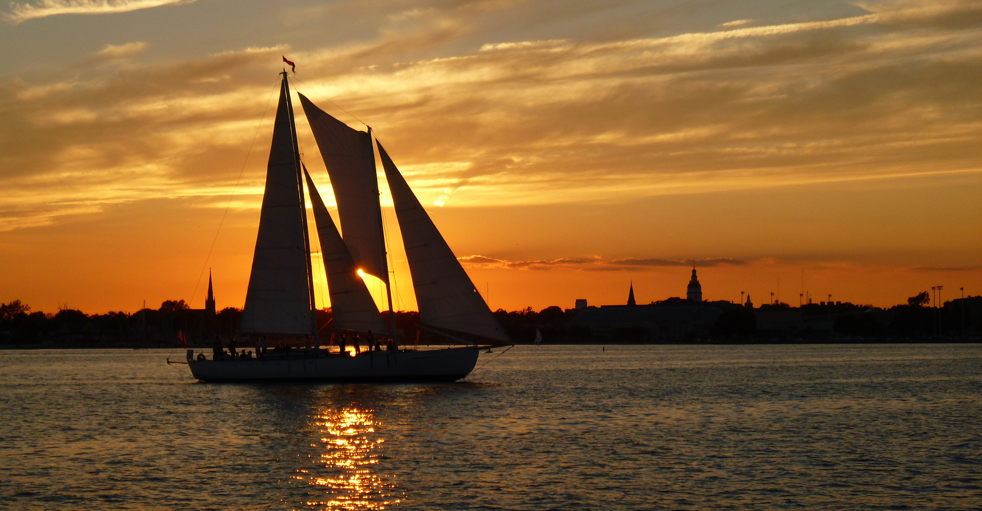 Sunset Sails on the Chesapeake Bay aboard a 74-foot Schooner.